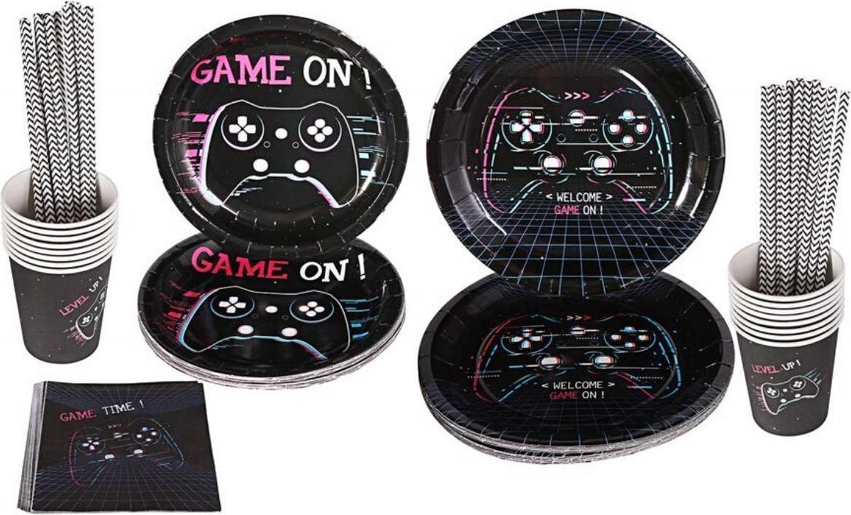Partizzle® Video Game Verjaardag Versiering Kinderfeestje Servies ...