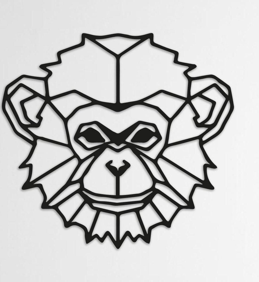 LINE ART, AAP - Apenkop zwart - Wanddecoratie - Hout - XL 80 cm | bol.com