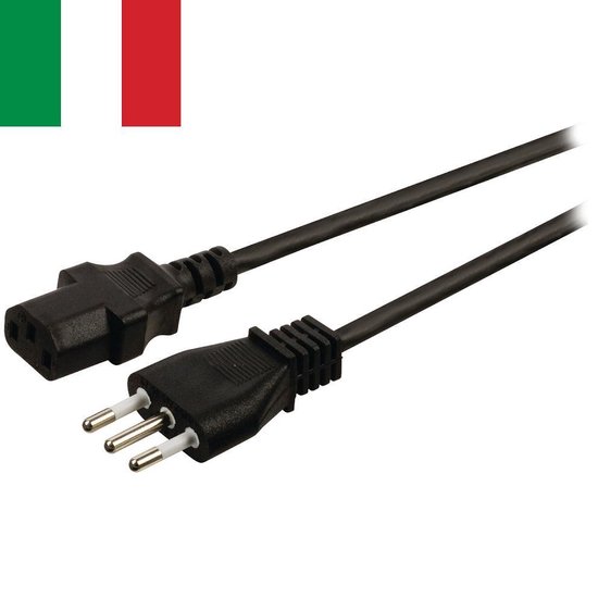 Valueline Apparaatsnoer met rechte C13 plug en rechte Italiaanse (type ...