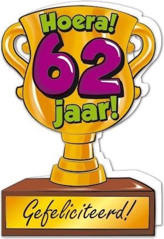 Wenskaart Trofee 62 jaar | bol