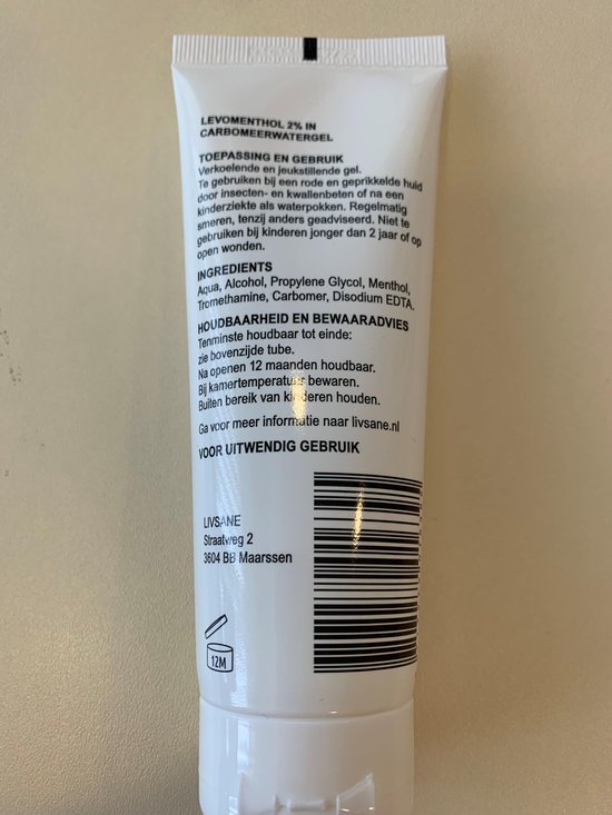 Livsane Levomenthol 2% in carbomeerwatergel 1% in tube | bol