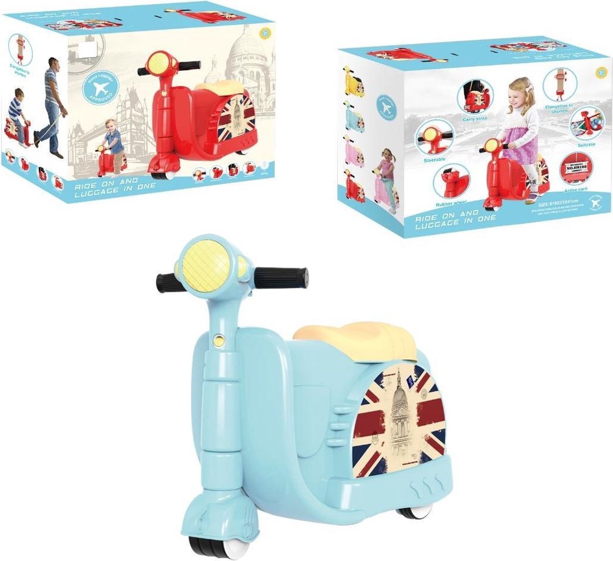 Loop scooter - blauw - lopen - kind - kinderen - opbergruimte - trek ...