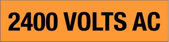 2400 volts AC sticker 80 x 20 mm | bol.com