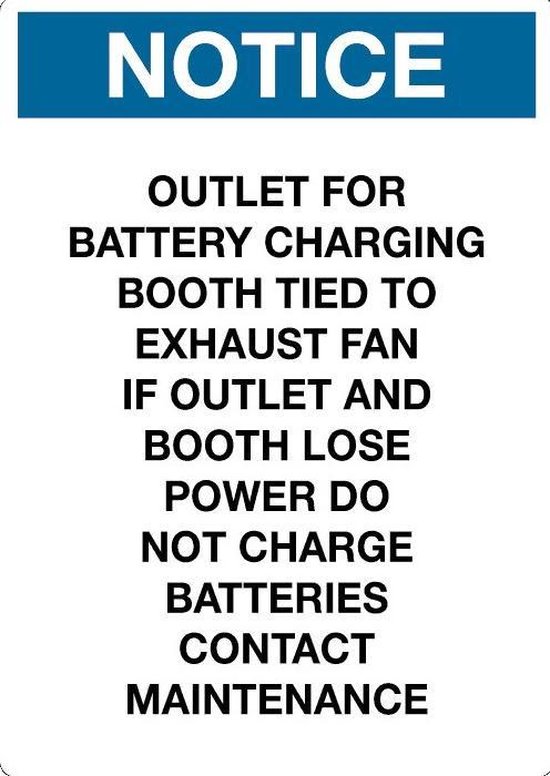 Sticker 'Notice: Outlet for battery charging' 297 x 210 mm (A4) | bol.com