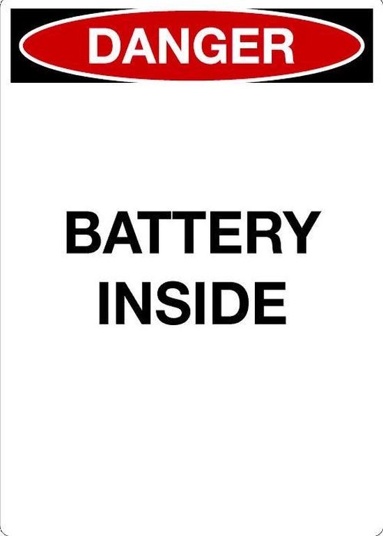 Sticker 'Danger: Battery inside' 148 x 105 mm (A6) | bol.com