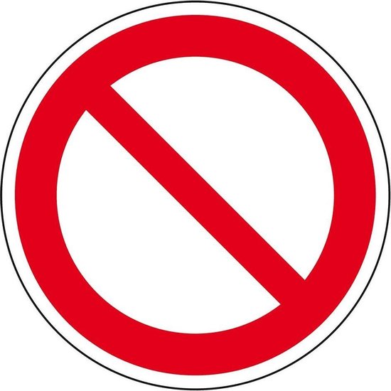 Algemene verbodssticker - ISO 7010 - P001 400 mm | bol