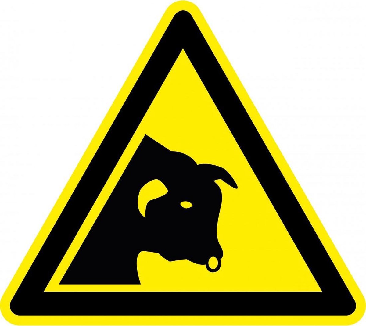 Pas op stier sticker - ISO 7010 - W034 200 mm | bol.com