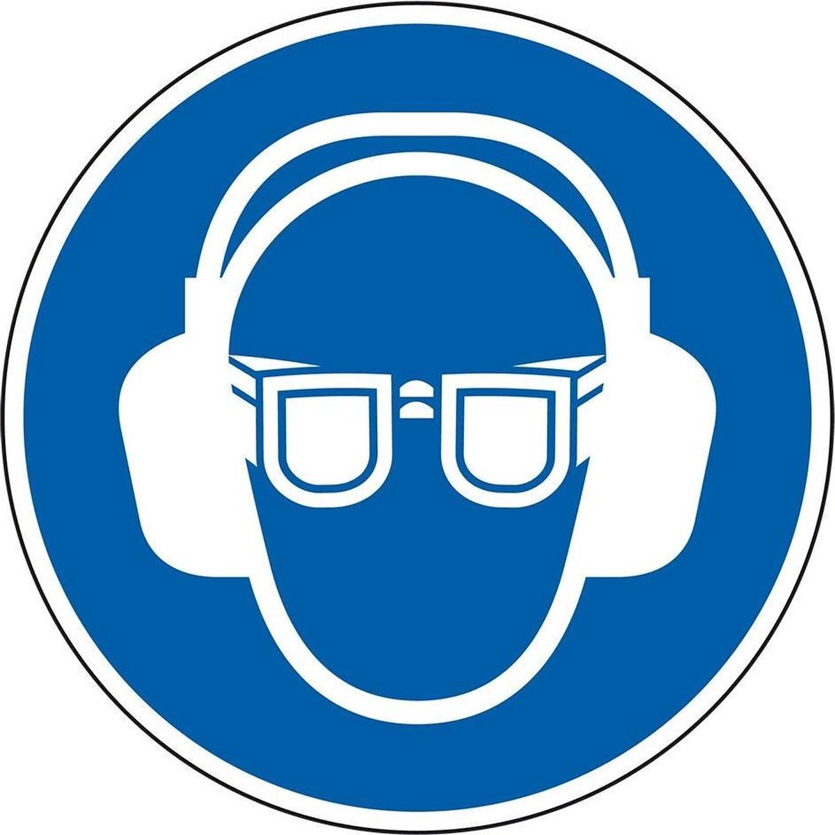Gebodsbord 'Oog- en gehoorbescherming verplicht', ISO 7010 Ø 200 mm ...