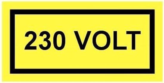 230 volt sticker 100 x 50 mm | bol.com