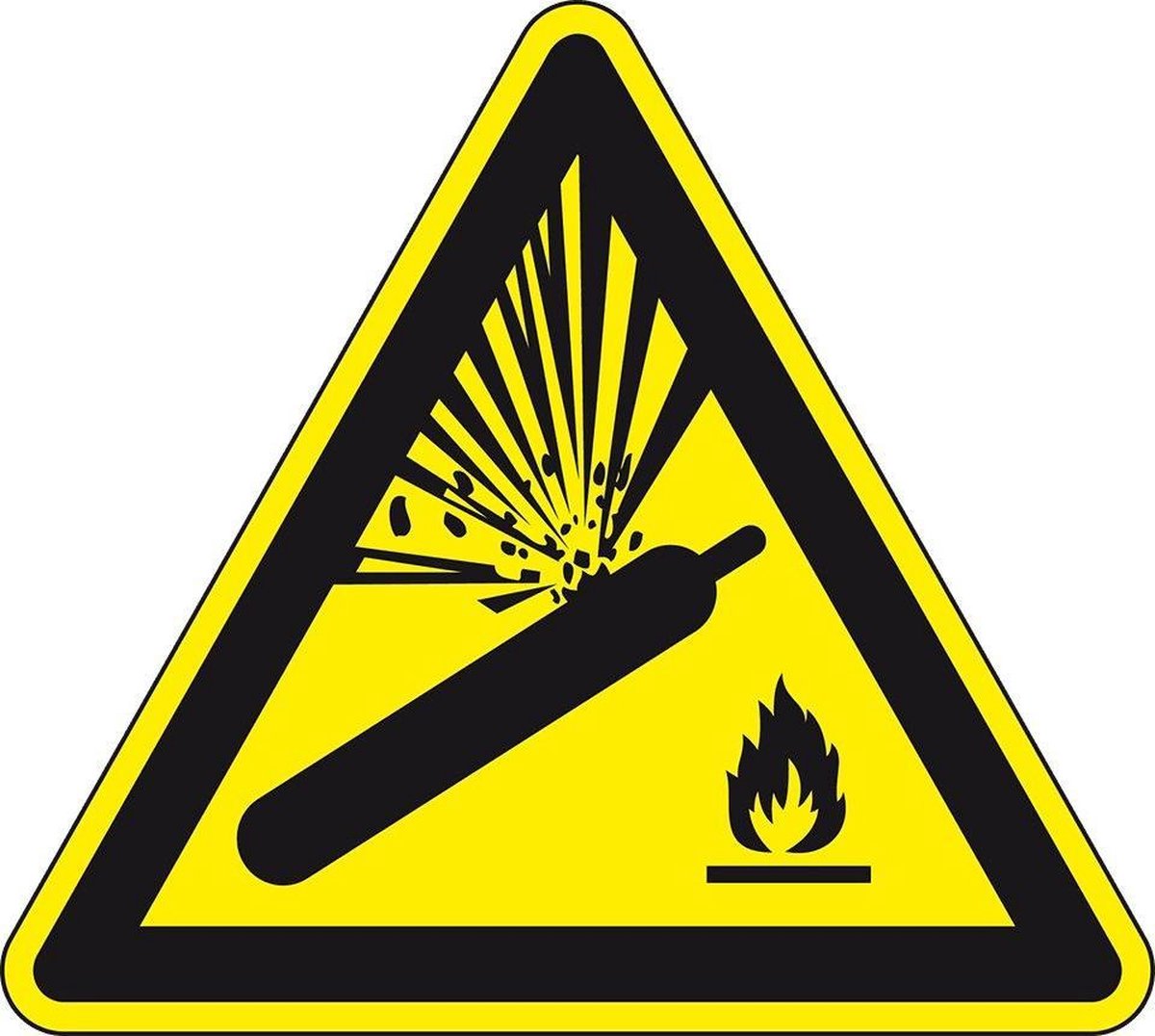 Waarschuwingssticker gasflessen - ISO 7010 - W029 200 mm | bol