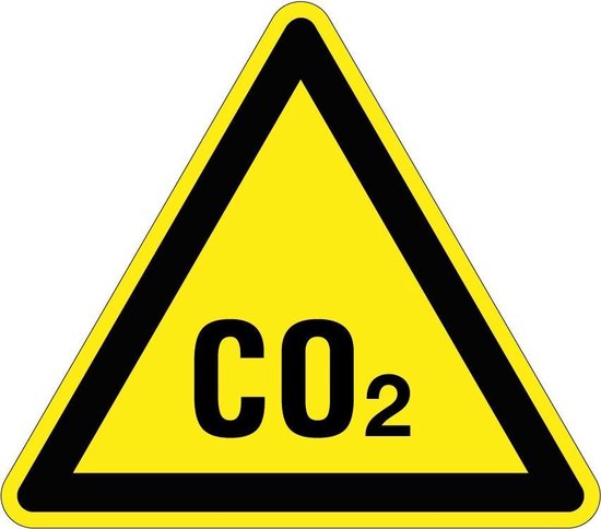 Waarschuwingssticker CO2 koolstofdioxide 100 mm | bol