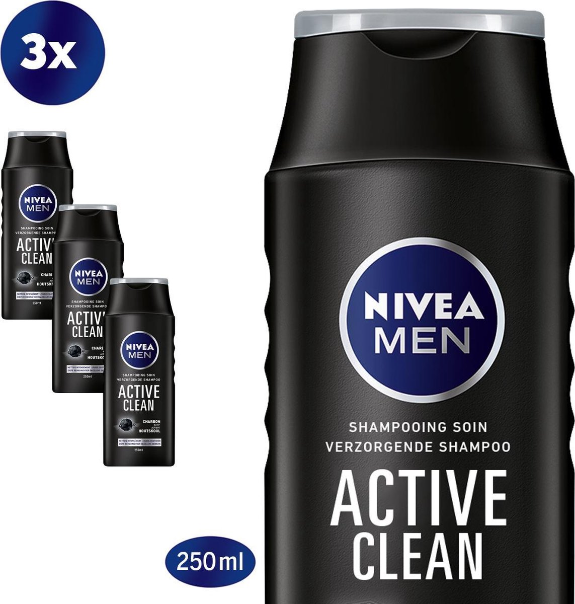 NIVEA Active Clean Shampoo for Men 3x250ml | bol.com