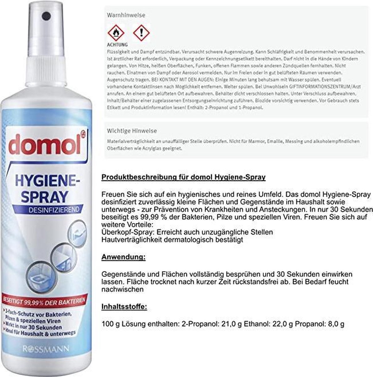 Domol hygiene-spray 250 ml | bol.com