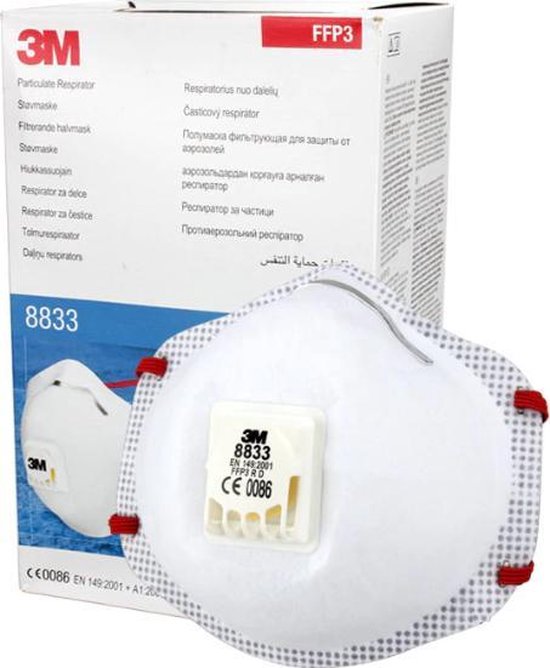 3M stofmasker mondkapje 8833 FFP3 - 5 stuks | bol