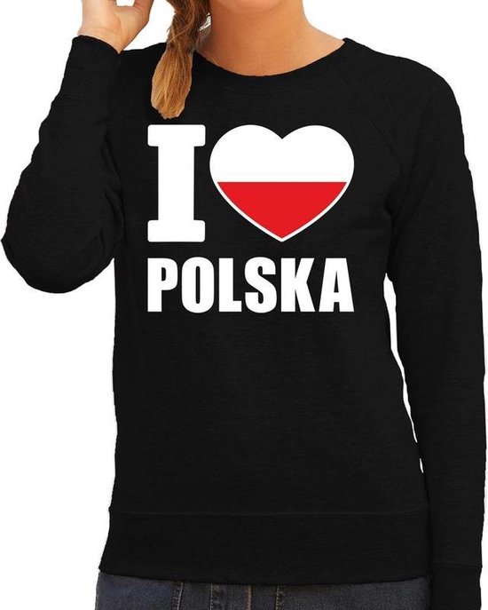 I love Polska supporter sweater / trui voor dames - zwart - Polen ...