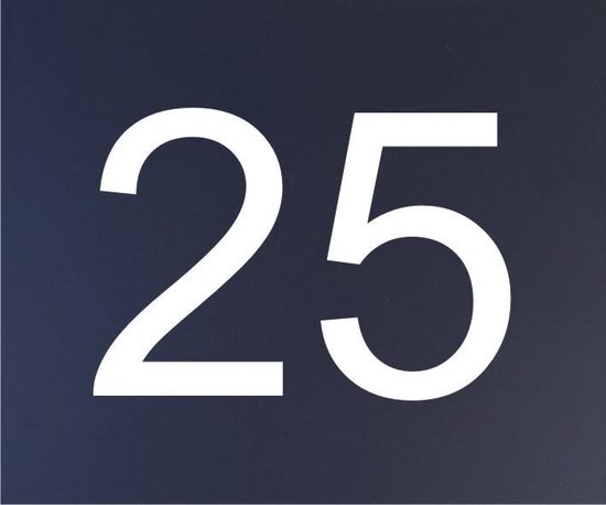 zwart huisnummer 12x10cm nummer 25 | bol.com