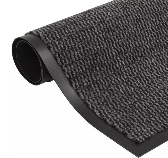 Droogloopmat rechthoekig getuft 90x150 cm antraciet | bol