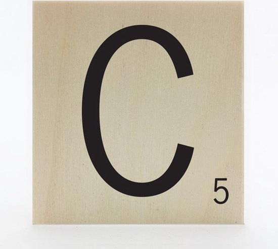 Houten scrabble letter C - 8 x 8 cm | bol.com
