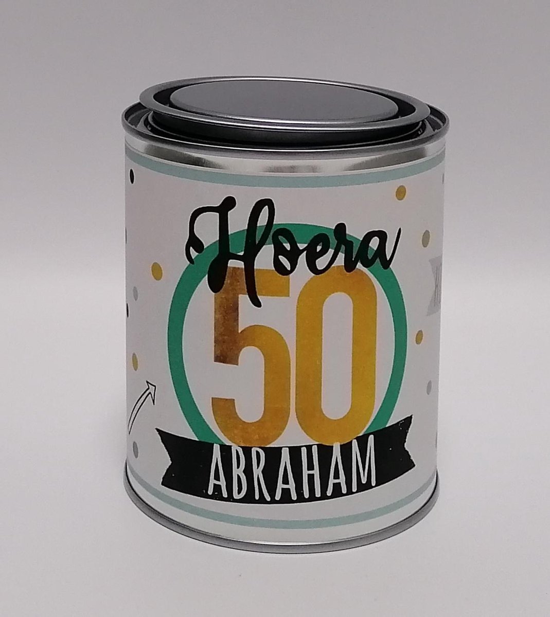 Cadeaublik "Hoera 50 Abraham" zoete drop | bol.com