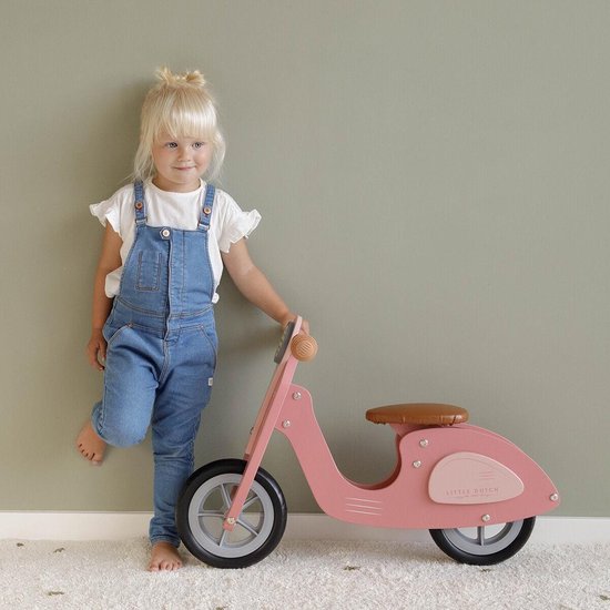 Little Dutch Houten Loopscooter - Pink Vespa | bol
