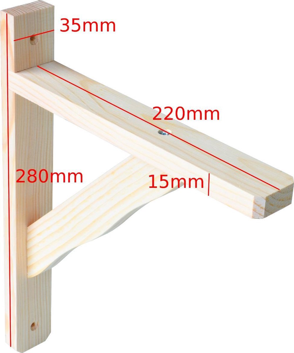 AMIG Plankdrager – 2 stuks – 280 x 220mm – Hout – 2 x 95kg – Pijnboom | bol