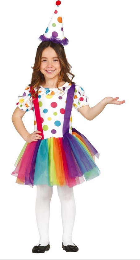 FIESTAS GUIRCA, S.L. - Kleurrijk clownskostuum voor meisjes - 122/134 ...