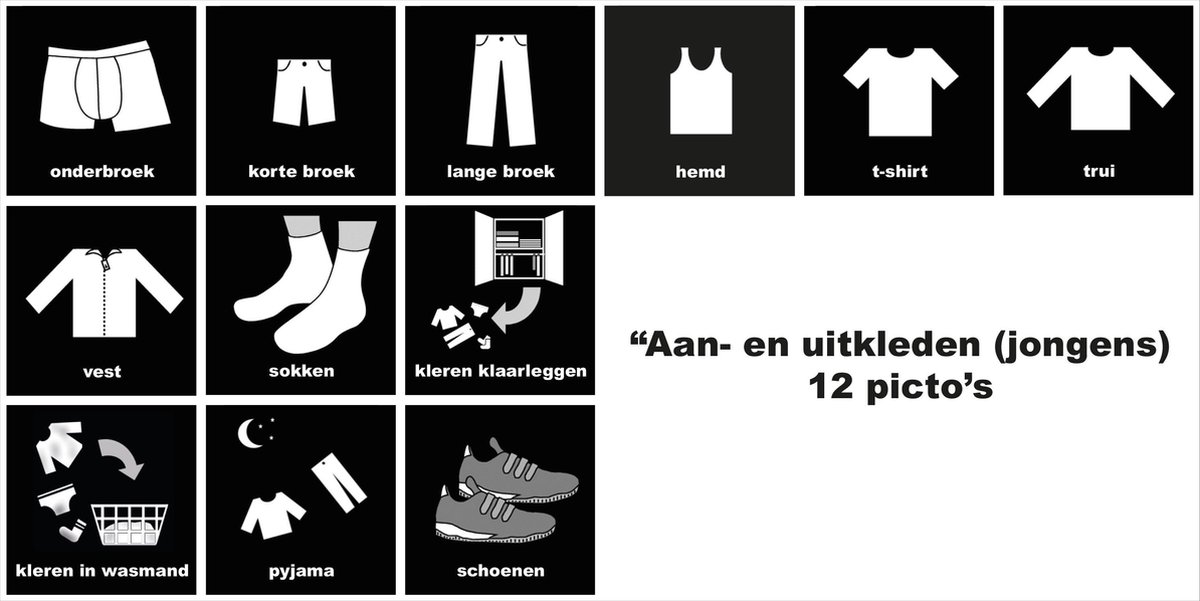 bol.com | Magnetische pictogrammen | Aan- en uitkleden (jongens) | 12 ...