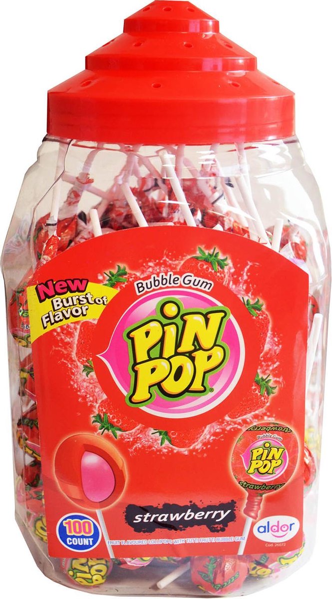 Pinp Pop Lolly Aardbei - 100 Stuks | bol.com
