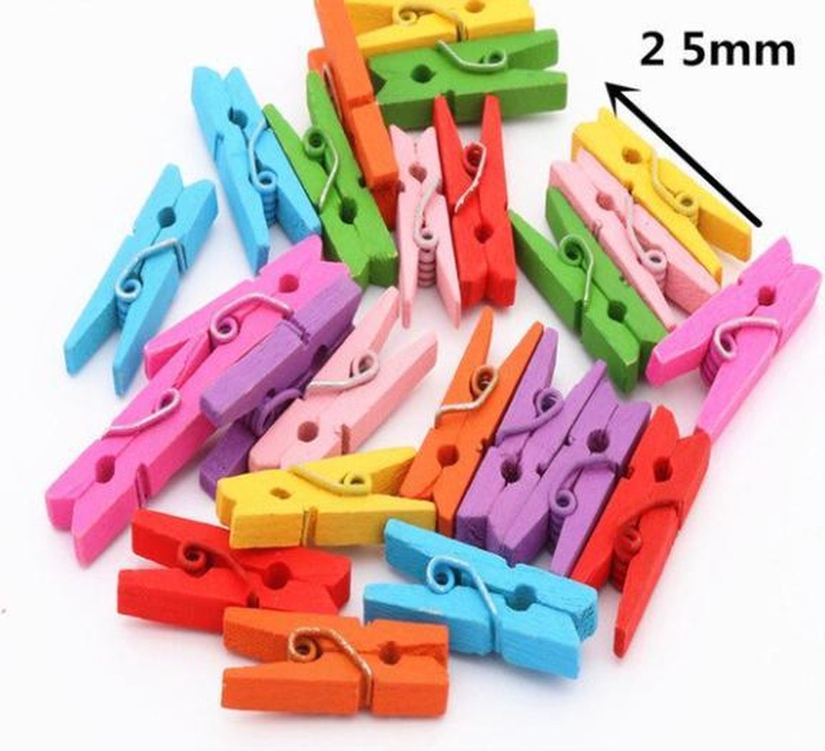 Kleine houten mini knijpers - 50 STUKS - Mix - Knijpertjes ...