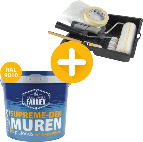De Muurverffabriek - Supreme-dek - 10L - Muurverf - RAL 9010 ...