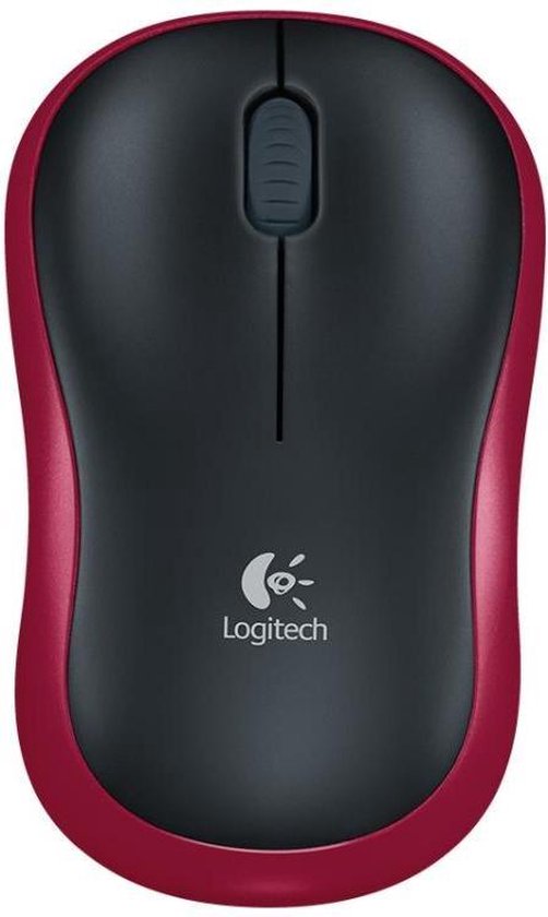 Logitech M185 - Muis - Draadloos - 3 toetsen - Rood | bol