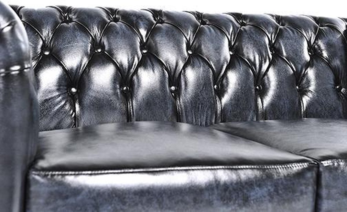 Chesterfield Bank Original Leer | 5-zits | Antiek Blauw | 12 jaar ...