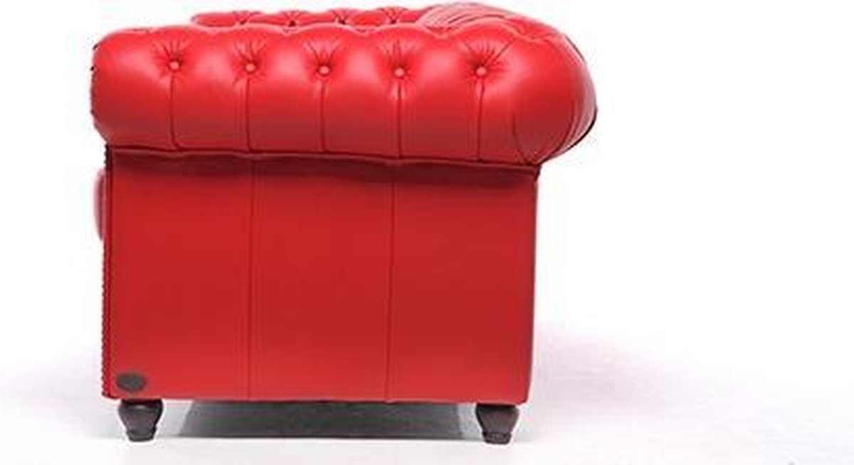 Chesterfield Bank Original Leer | 3-zits | Rood | 12 jaar garantie ...