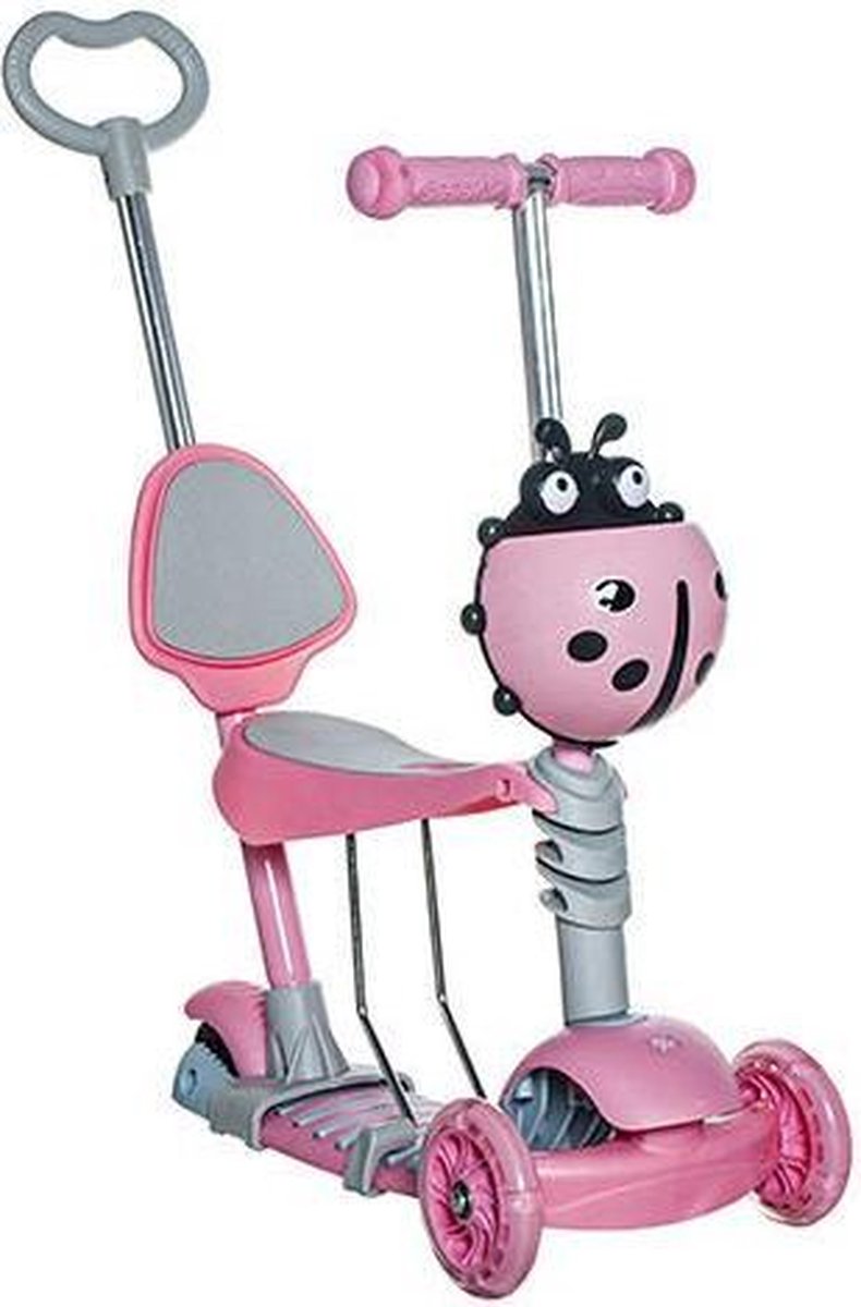 Kinder Step - 5 in 1 - Step met Zitje, Zit Step, Step met Duwstang ...