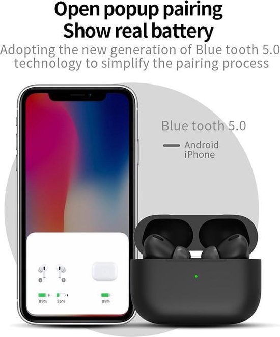 Black inPods Pro - Bluetooth 5.0 Oortjes Geschikt voor alle Smartphones ...