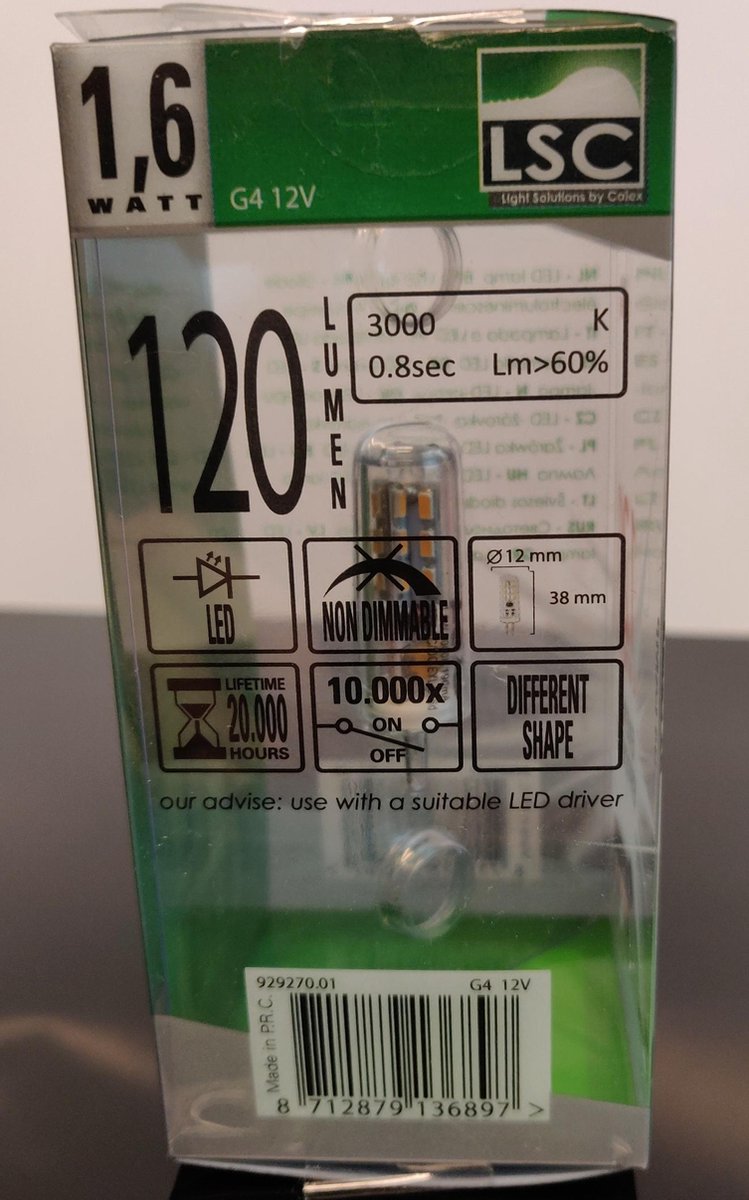 LSC 16 watt G4 LED lamp 12v | bol.com