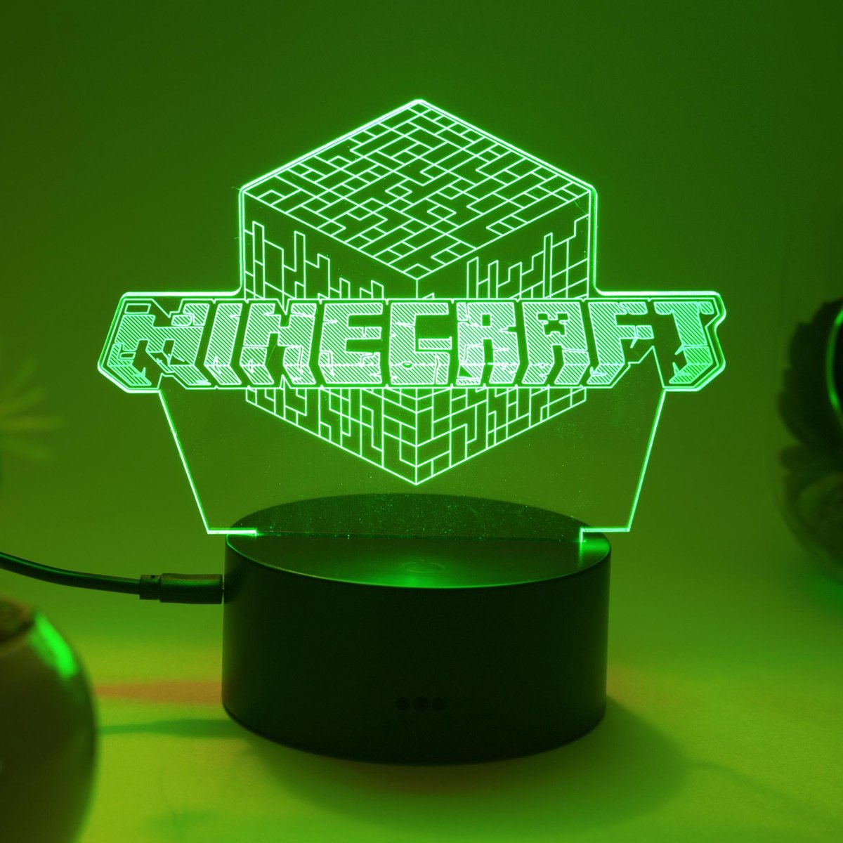 Minecraft knuffel logo 3D Led - 7 Kleuren - Leuker Cadeau dan Pluche ...