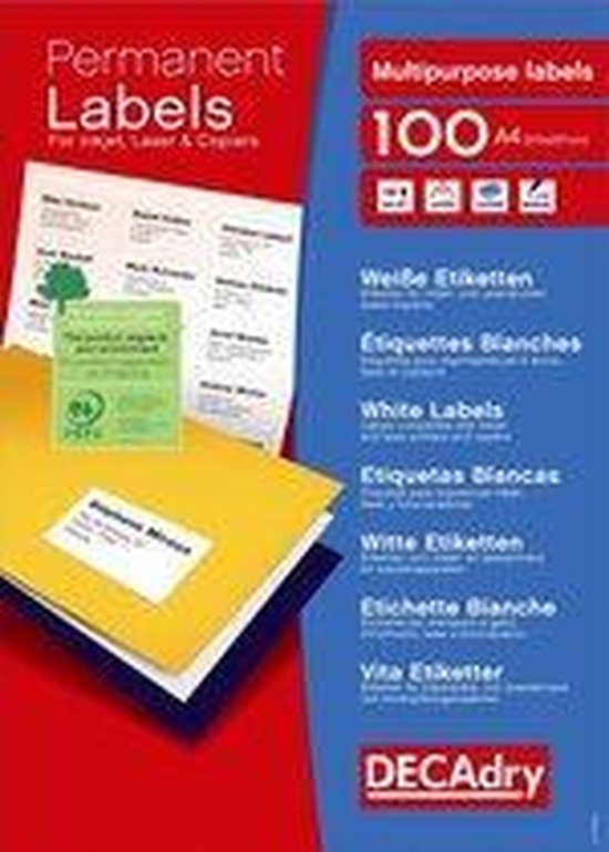 Decadry Etiketten / Labels 70 x 35mm - 100 vel | bol