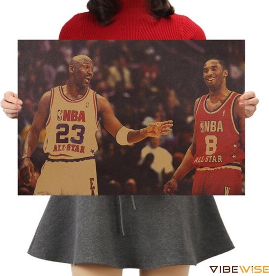 Michael Jordan & Kobe Bryant Poster - NBA Basketbal Wallpaper - Vintage ...