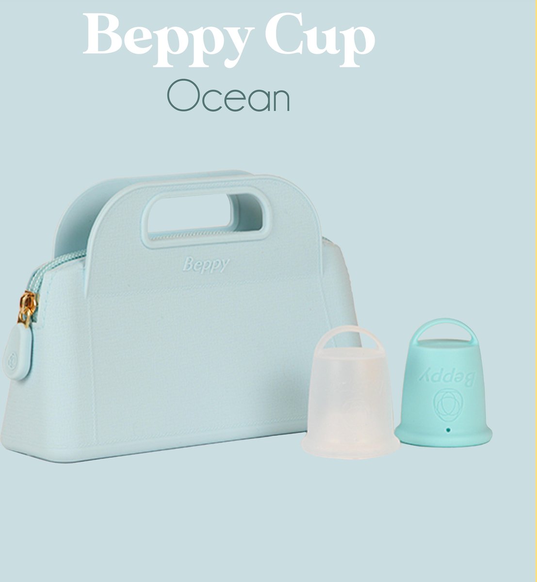 Beppy - Menstruatiecup - Ocean 2 stuks + Lady to go - 1 turquoise ...