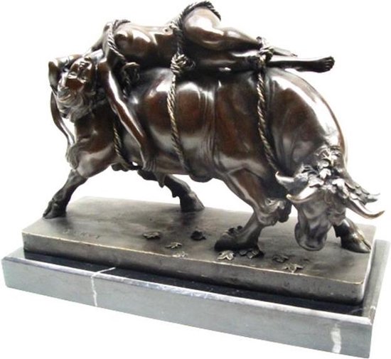 Beeld brons - Europa en de Stier - decoratief Sculptuur - 31 cm hoog | bol
