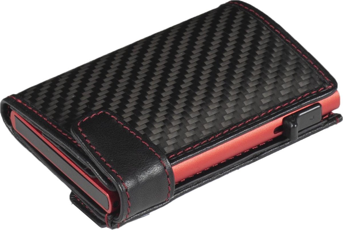 Tony Perotti - Furbo red/black carbon kaarthouder met papier- en ...