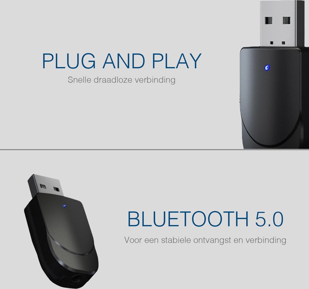 2 In 1 USB Bluetooth Zender en Ontvanger - Bluetooth 5.0 - 10 Meter Bereik - Draadloze... | bol.com