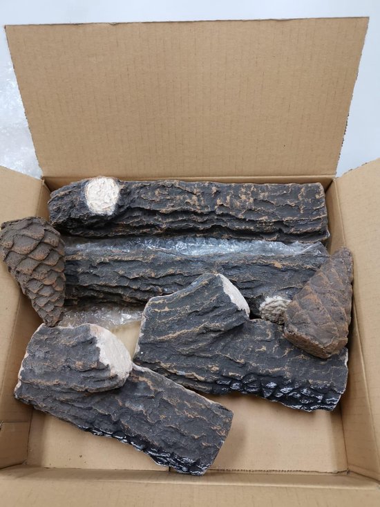 Keramische Houtblokken en Dennenappels voor ieder haard type (grote set ...