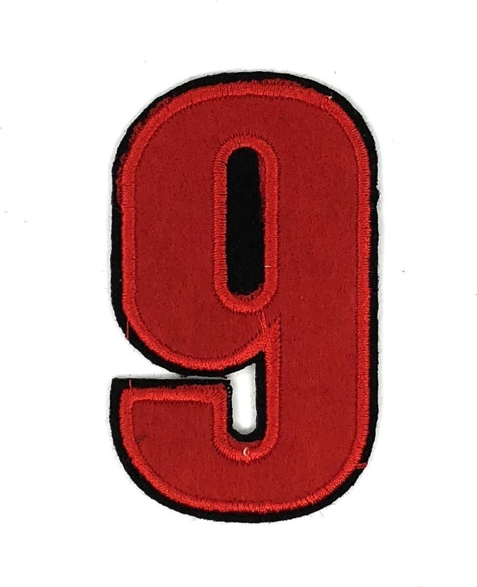 Cijfers 0 Tot En Met 9 Strijk Patches Rood Zwart 8 x 4,5 / Cijfer 9 ...