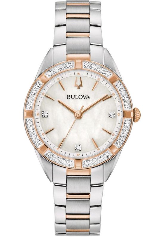 Bulova Sutton Horloge - Bulova dames horloge - Bicolor Rosé - diameter ...