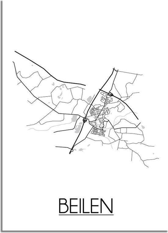Beilen Plattegrond poster A3 poster (29,7 x 42 cm) - DesignClaud | bol.com