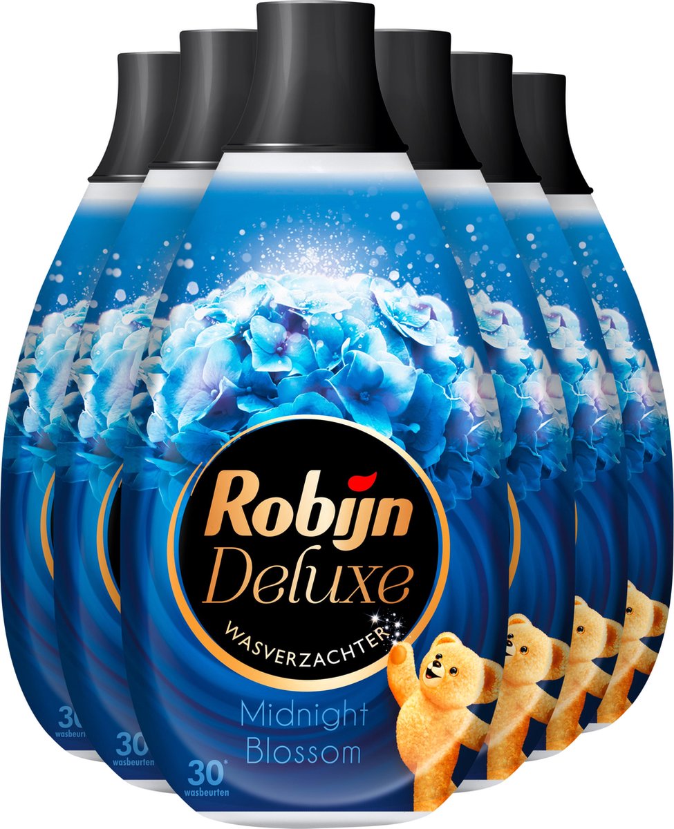 Robijn Deluxe Midnight Blossom Wasverzachter - 6 x 30 wasbeurten ...