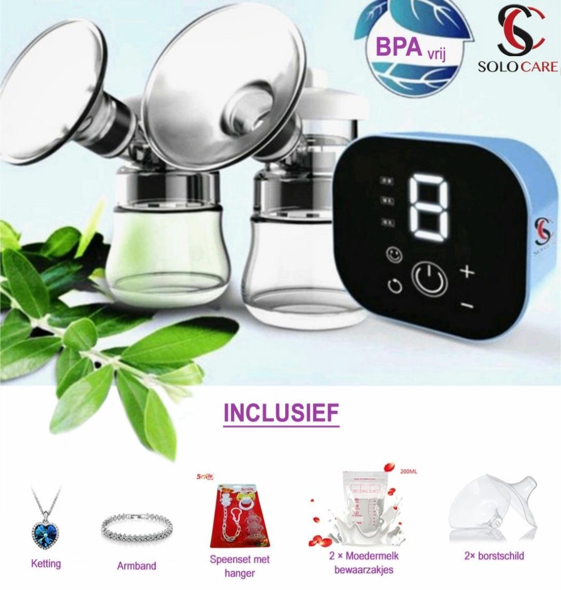 Solo Care Borstkolf- Borstkolf Electrisch dubbel- Baby born ...