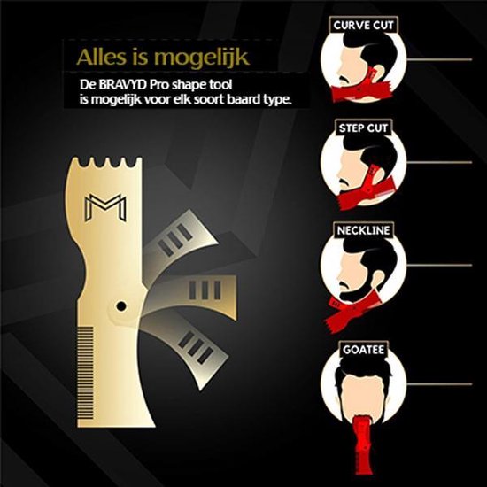 Verstelbare Baard Vormgever Tool - Scheer baard altijd in juiste vorm ...